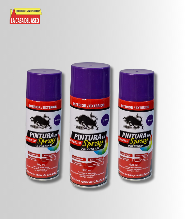 Pintura en spray Morado uso general Toro-Negro 400ml – La Casa del Aseo